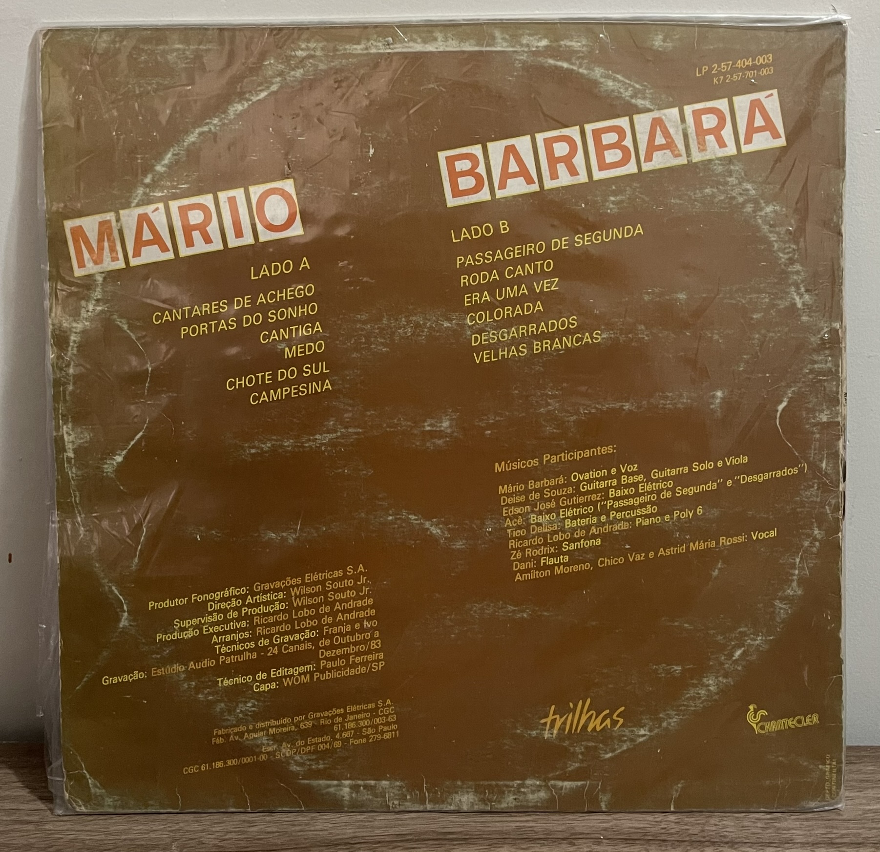Lp - Mario Barbara - Cantares de Achego - Querência Discos